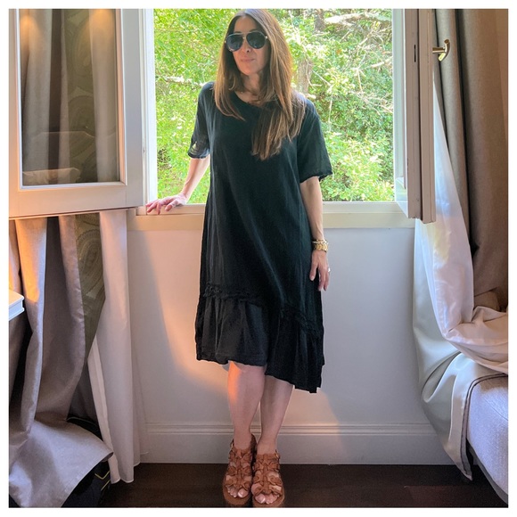 ShopEvelynne | Dresses | 7 Made In Italy Linen Dress With Lace Details ...